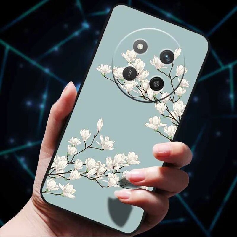 Чехол для Honor Magic7 Lite Magic 7 7Pro, мягкий силиконовый бампер с 3D цветами и тиснением, чехлы для телефонов Honor Magic 7 Pro, задние чехлы, сумка