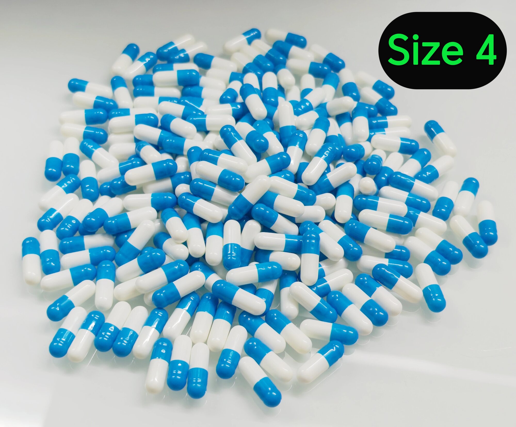 10000 шт. Желатиновые пустые капсулы SUNNYPK размер 4 seperated capsule, Blue White