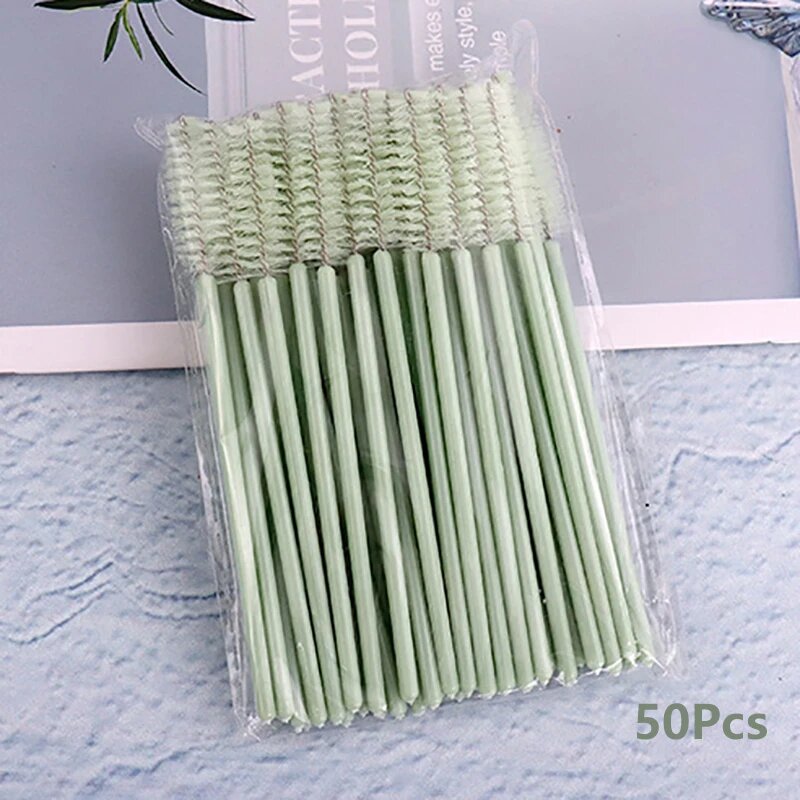 Одноразовые щеточки для ресниц, 50 шт, Light green