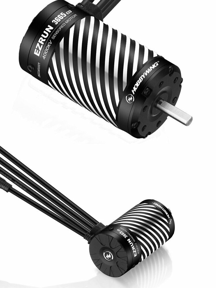 Бесколлекторный мотор Hobbywing EZRUN-3665SD-4000KV-BLACK-G3 (5.00/16.5мм, 1/10) бессенсорный - HW-30402608