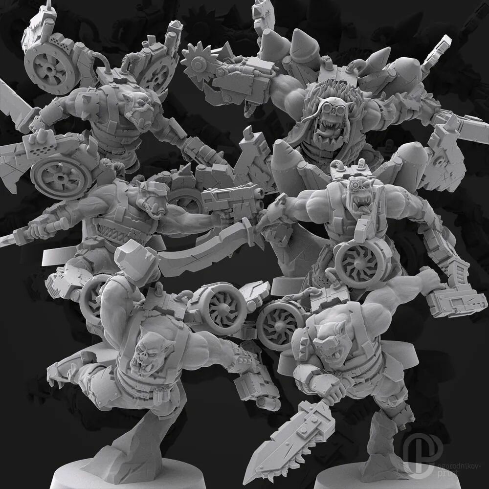 Набор миниатюр Летающие орки Birdy boy squad / Вархаммер 40000 - Warhammer 40K (75мм)