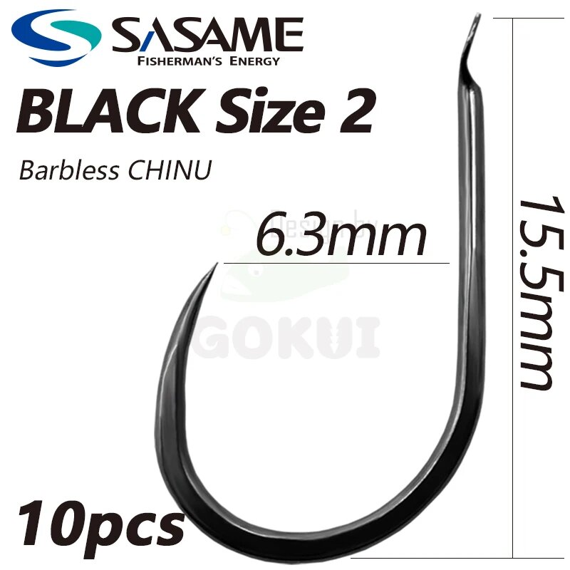 SASAME Barbless Chinu крючки из высокоуглеродистой стали Barbless 2 10pcs