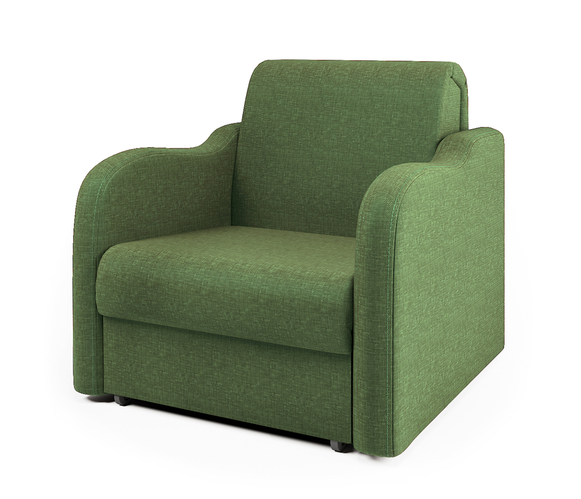 Кресло-кровать Шарм-Дизайн Коломбо 60х194 см, аккордеон, раскладное кресло, с ящиком для белья, зеленый