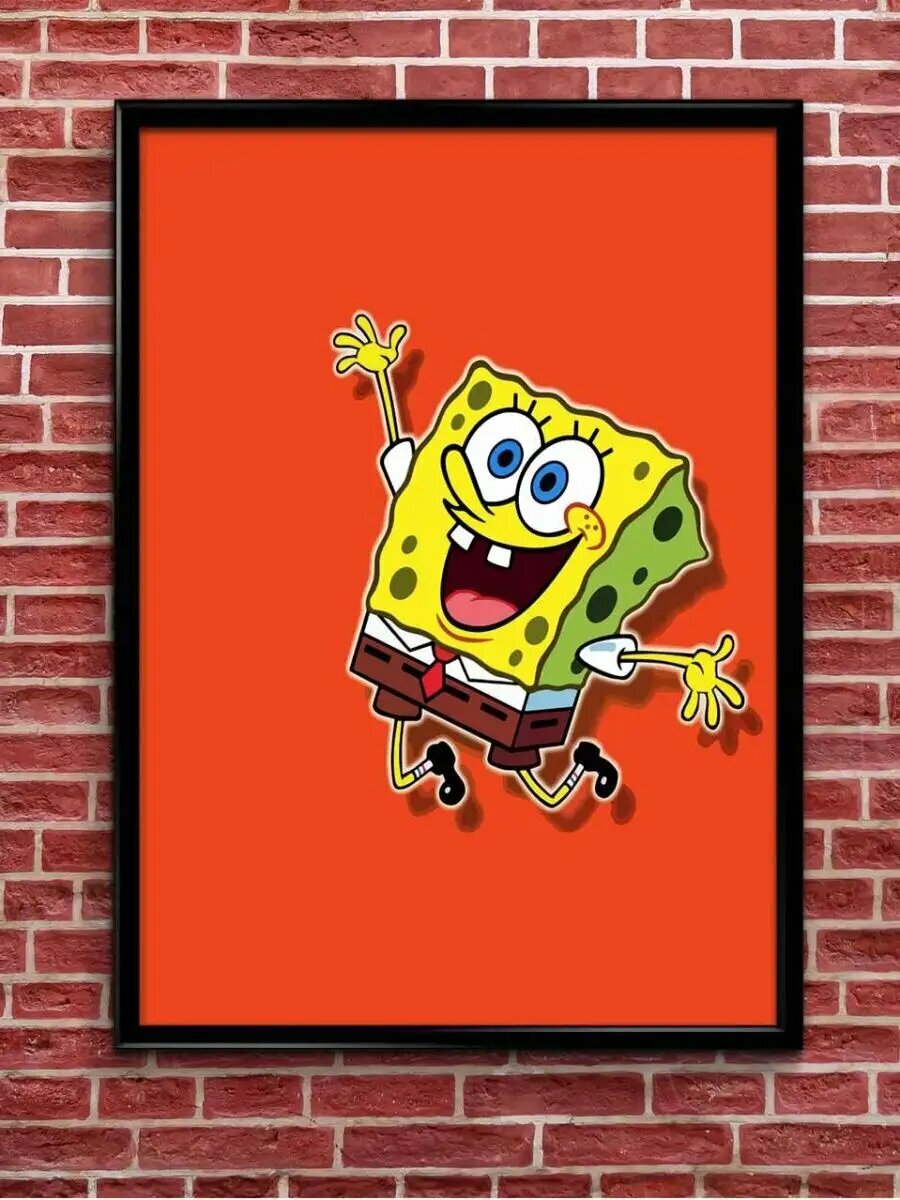 Плакат, Постер Спанч Боб, А3 (фотопанно, постер на стену)