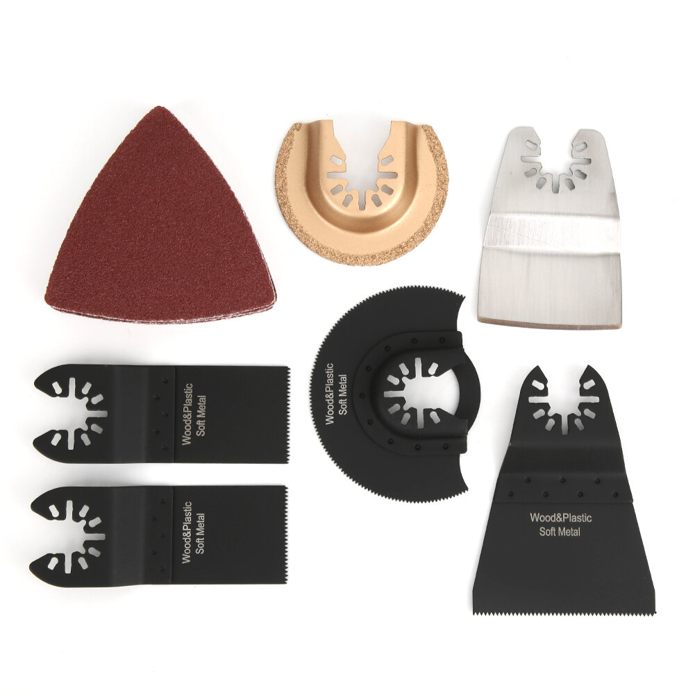 Набор из 16 пильных полотен для осциллирующей пилы, шлифовальной бумаги, аксессуаров для деревообрабатывающего станка.