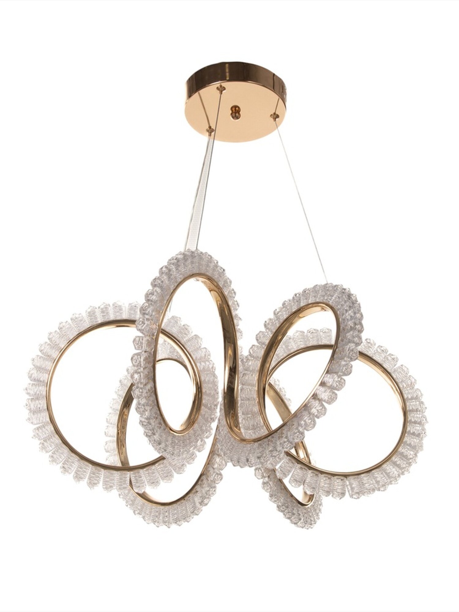 Люстра потолочный BayerLux Stefanie, 70 Вт, LEd, 4000-6000К, золото, 48×48×25 см