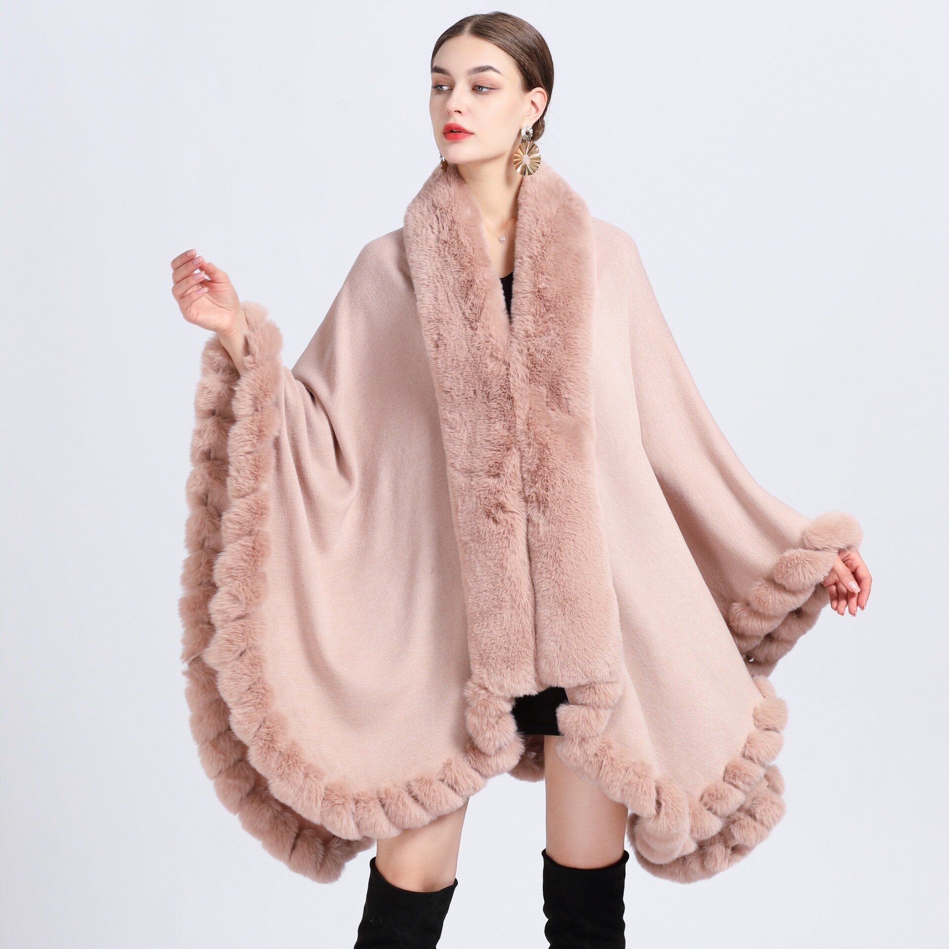 Пончо, размер One Size, pink
