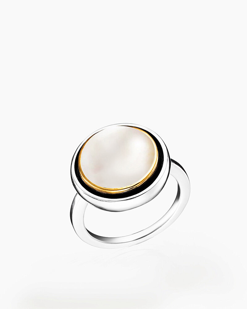 Кольцо, серебро, 925 проба, жемчуг