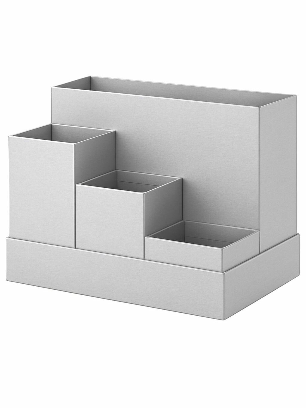 Серебристый настольный органайзер для канцелярии и косметики, универсальная подставка 5 отделений