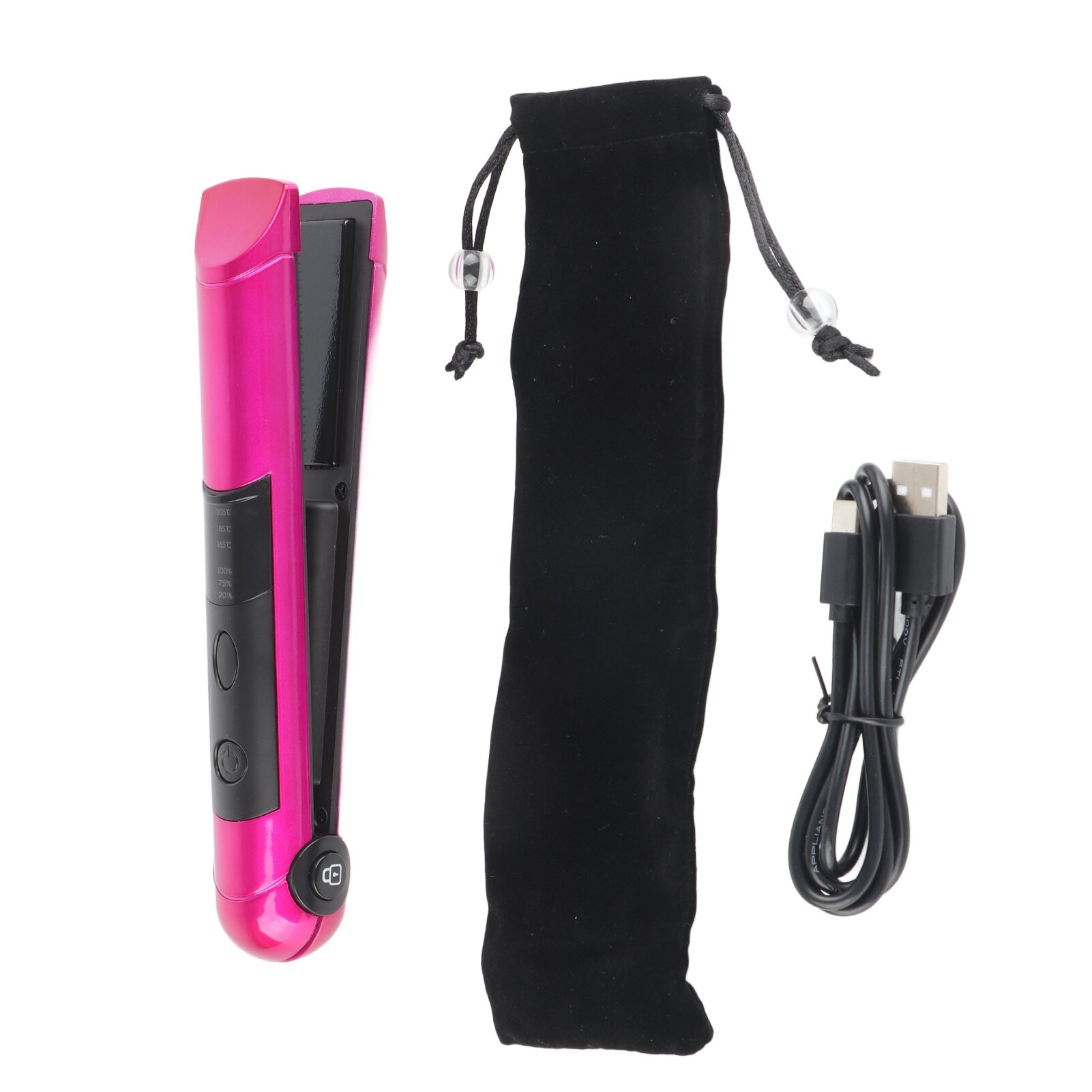 Rose Red Mini USB беспроводной выпрямитель для волос щипцы для завивки волос многофункциональный инструмент для укладки волос с регулируемой температурой для завивки, выпрямления и укладки
