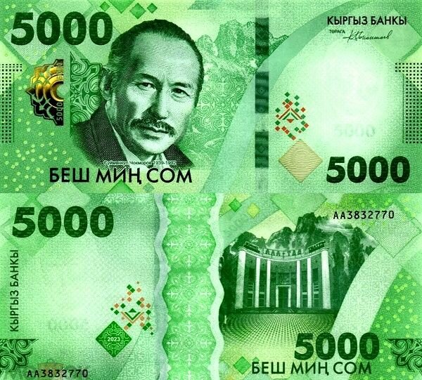 Киргизия 5000 сом 2023 Площадь Ала-Тоо UNC