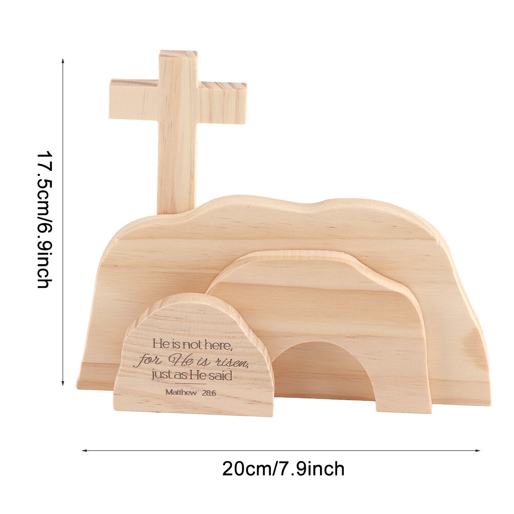Пасхальная сцена Воскресения, деревянные украшения для домашнего стола, украшения для сцены Рождества Иисуса, христианская фигурка, орнамент