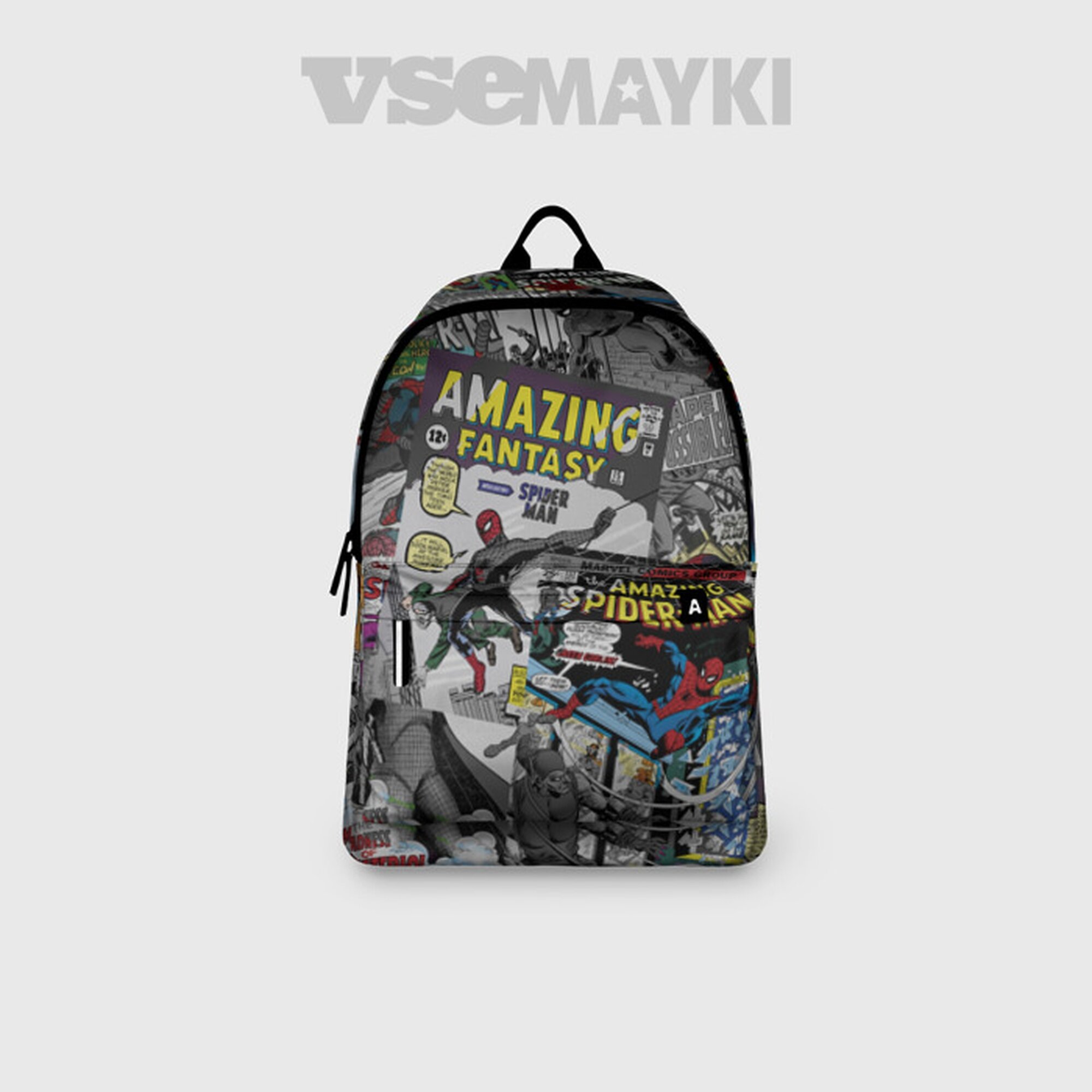 Рюкзак VseMayki с принтом Spider-man comics, One size, белый