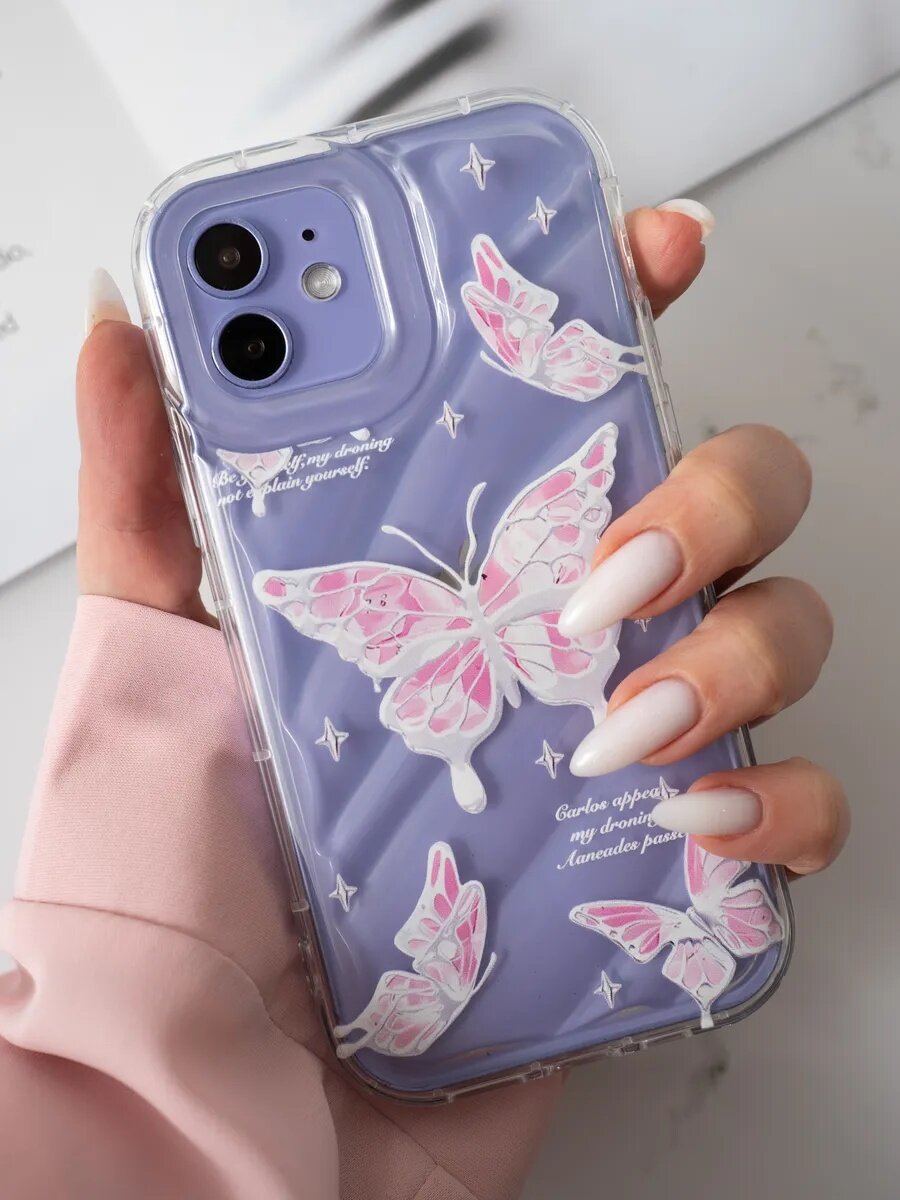 Чехол О'кейси, для iPhone 12, 12 Pro, с принтом, розовый, белый