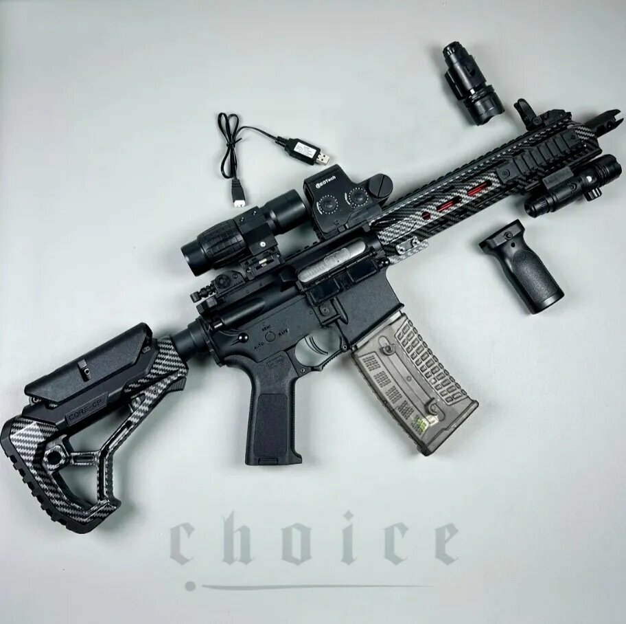 Orbiz automatic AR-15, F4 с сумкой, нейлон и металл, стреляющий мягким мячом, гидрогелевый автомат, водное поло AR-15 carbon