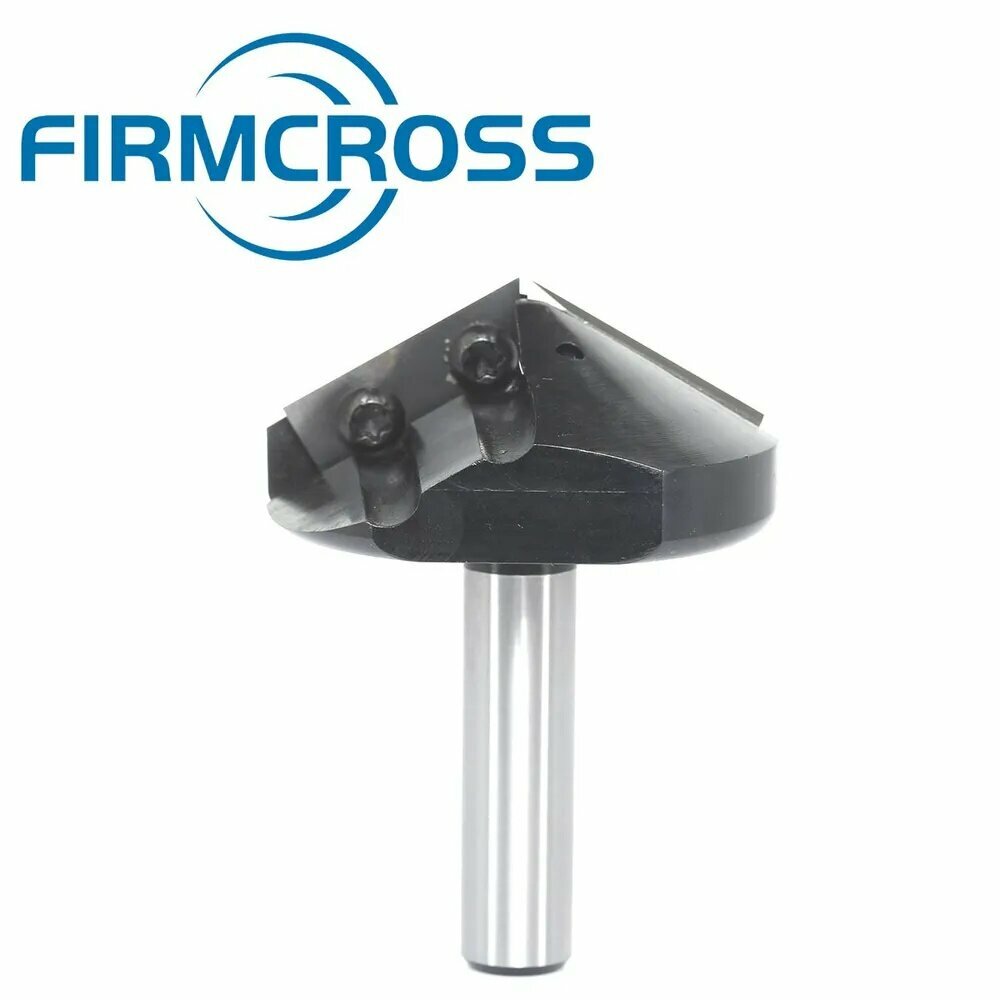 1 шт. Двухлопастной Фреза фуговальная V-образная, хвостовик 1/2 12.7 мм, 120 градусов , 12.7x14.29x51.6x77.79 мм