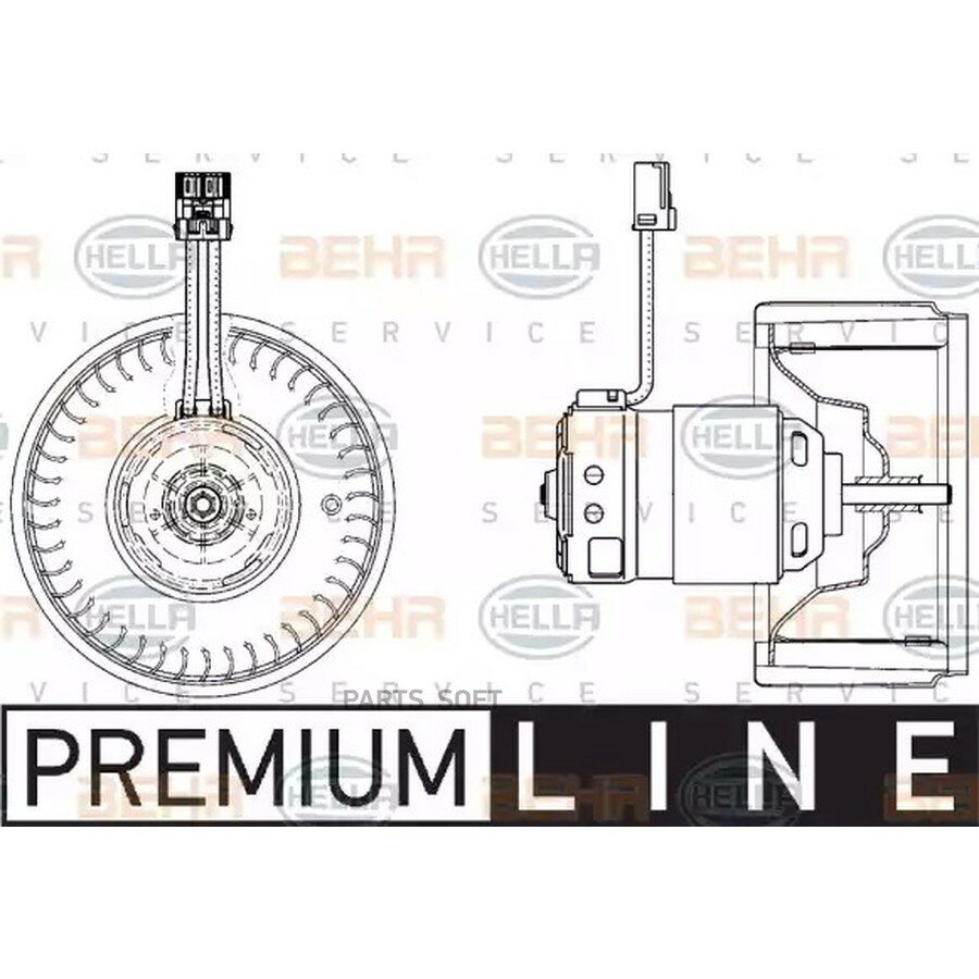 Мотор отоп. S60,80/V70/XC90,1999- от официального дистрибьютора, BEHR-HELLA, артикул 8EW009157171