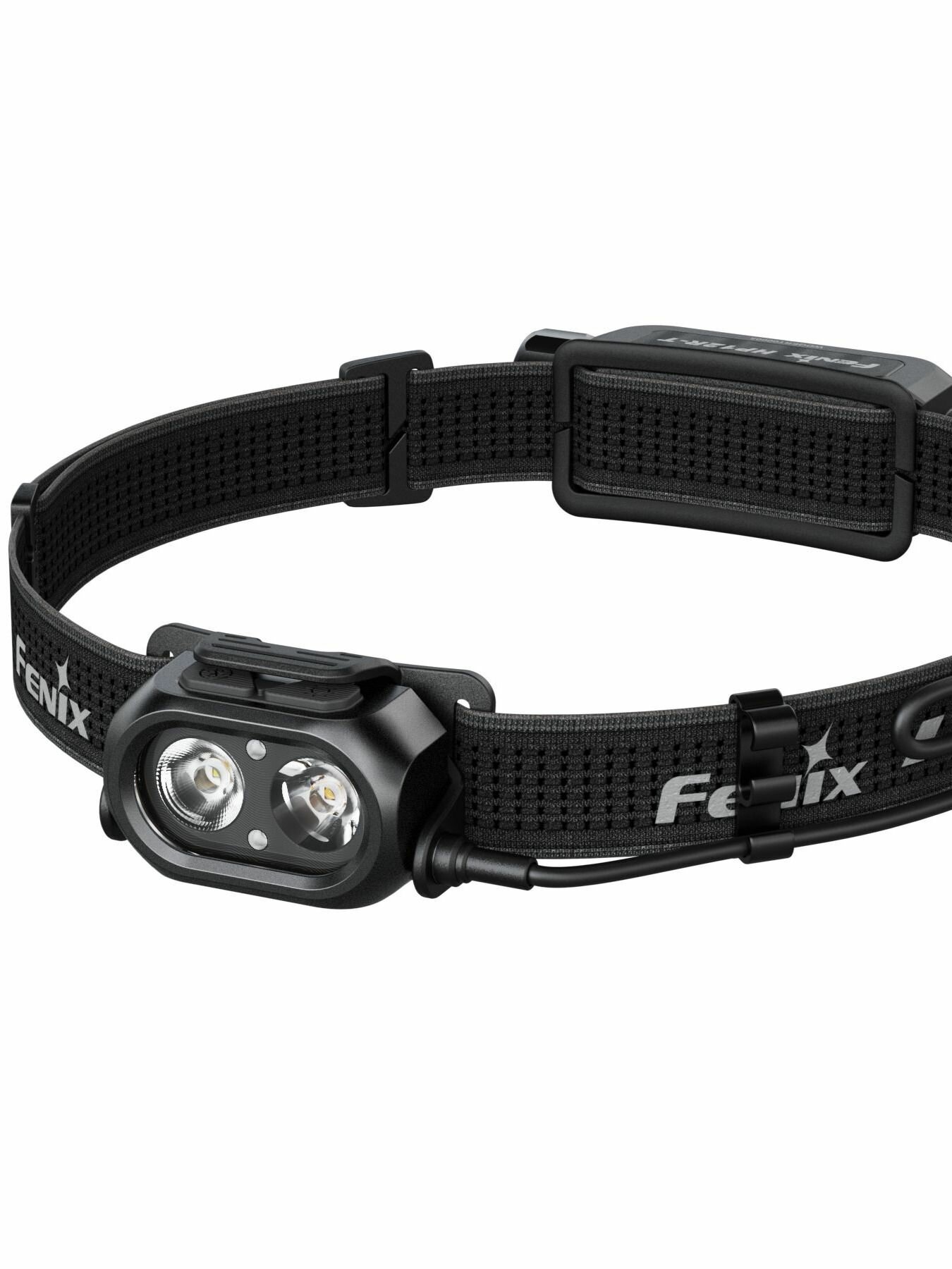 Налобный фонарь Fenix HP12R-T, черный ремешок, 1300 лм, 200 метров, дневной, нейтральный и красный свет, режим SOS, красный свет на бат блоке, Type-C, 18650