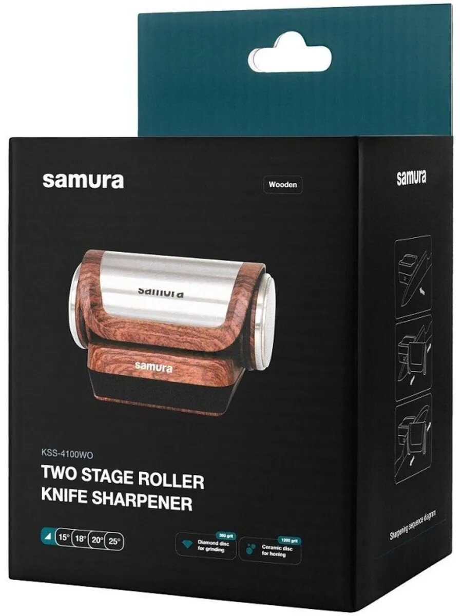 Точилка роликовая для ножей, 2 этапа, дерево