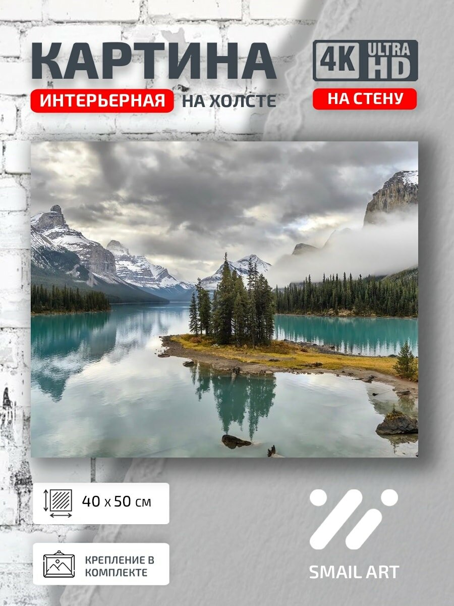 Картина на холсте интерьерная 40 на 50 на стену Джаспер Канада для кабинета атмосфера