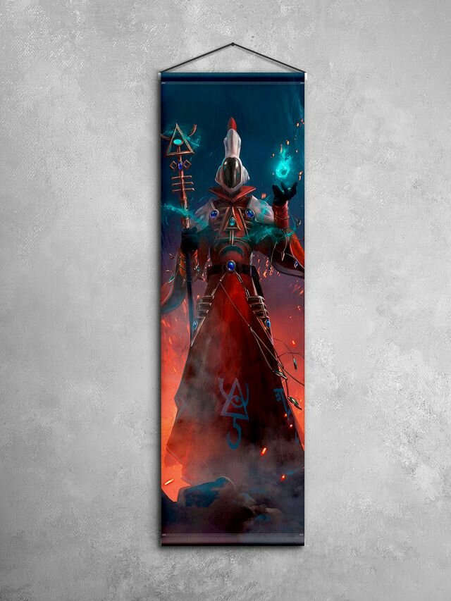 Вертикальный флаг Тёмных эльдар друкари Вархаммер Warhammer 40000, 50х150 см на блэкауте