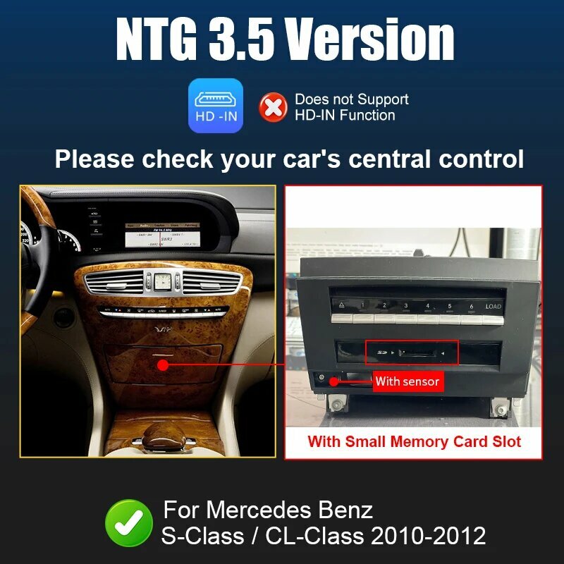 Беспроводной CarPlay для Mercedes-Benz S-Class / CL W221 2006-2012, с функциями Android Auto, Mirror Link, AirPlay и CarPlay NTG3.5