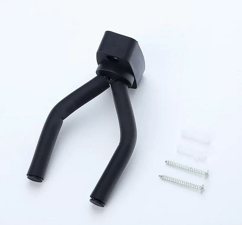 Стойка для инструмента, Wall-Mounted Guitar Holder, черный, металл с пластиковыми подставками, для гитар, укулеле, балалайок, включает 1 держатель, 2 винта для крепления, 3 пика