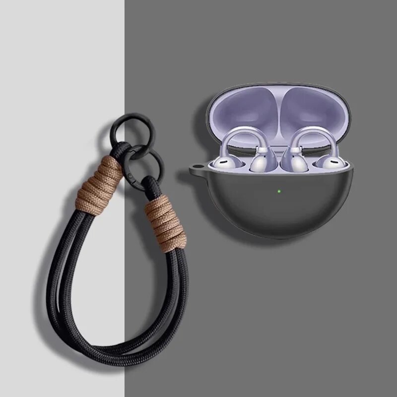 Новый силиконовый защитный чехол для Huawei FreeClip, однотонные чехлы для наушников Huawei freeClip, чехол для наушников с крючком