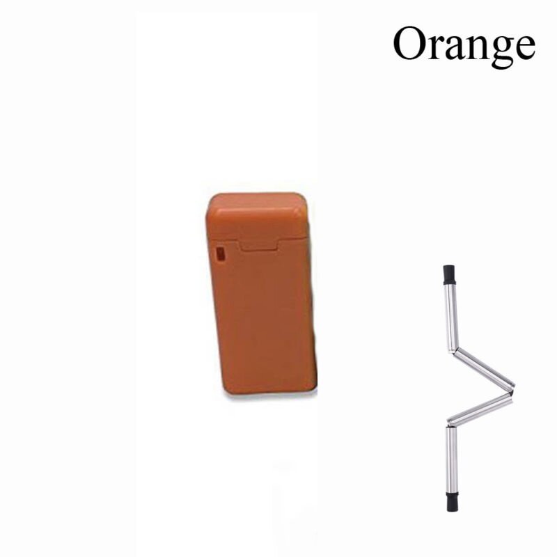 Соломинка для питья premium quality creative portable outdoor, нержавеющая сталь, складная, многоразовая, оранжевый