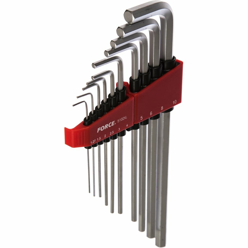 Набор шестигранных длинных ключей FORCE 10 предметов 5102XL