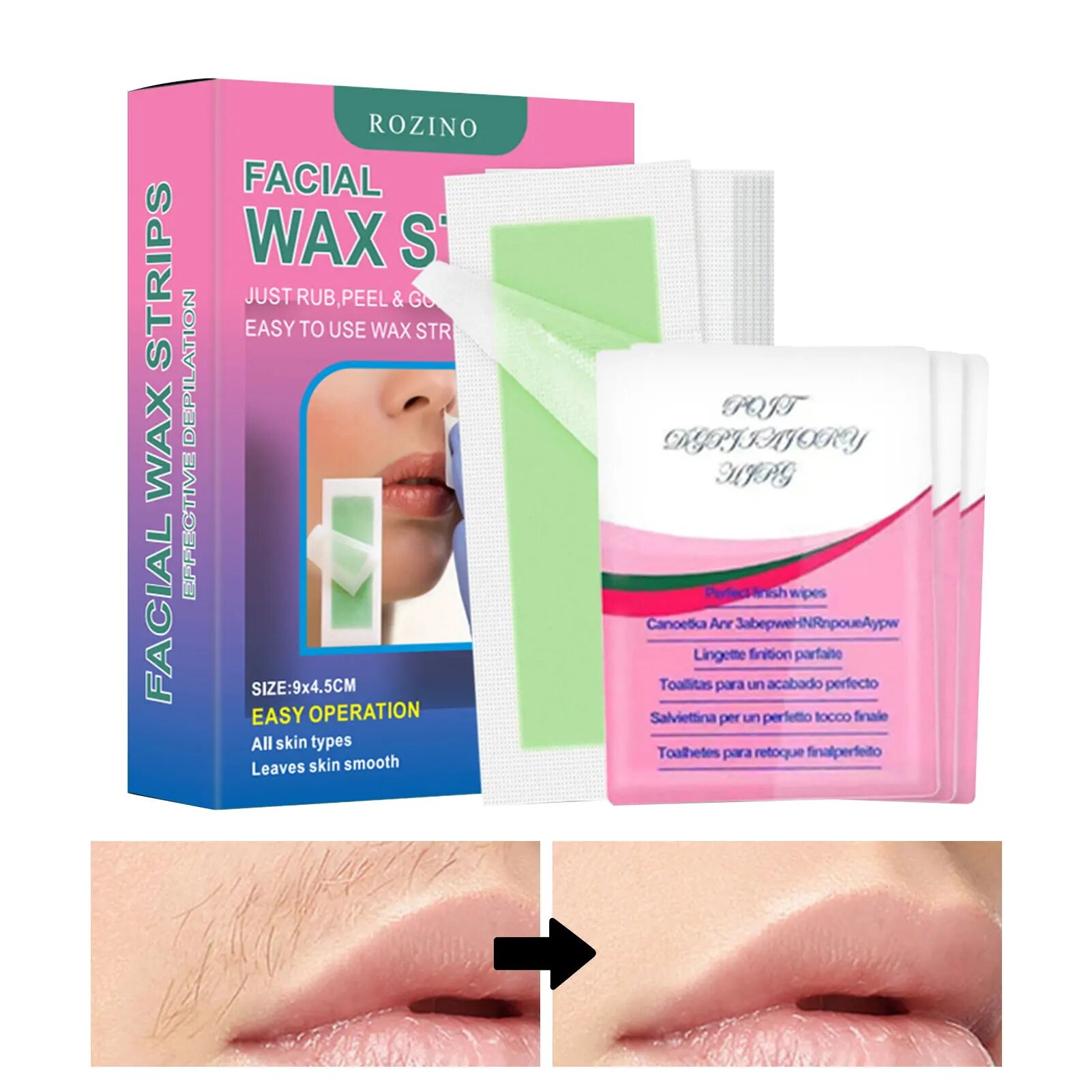 30 шт. Средство для удаления волос из пчелиного воска для лица и тела Восковые полоски для женщин Удаление волос на лице для женщин Длительный, простой в использовании, нежный