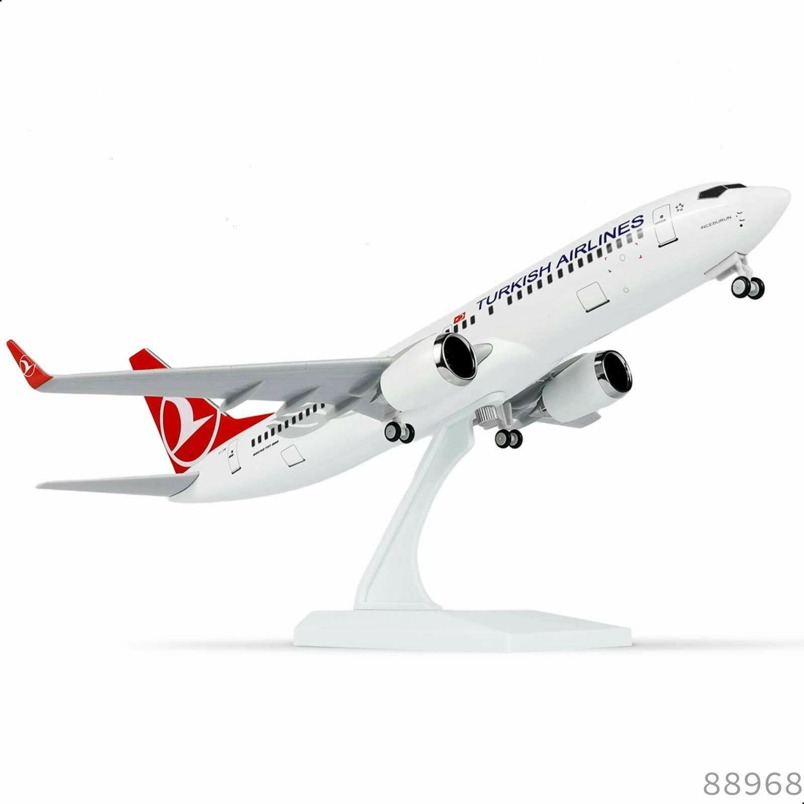Модель самолёта 1:240, совместимая с набором для сборки Turkish Airlines 737 (длина 30 см). Смоляной Boeing 737 с подставкой авиационный подарок и декоративная модель для взрослых.