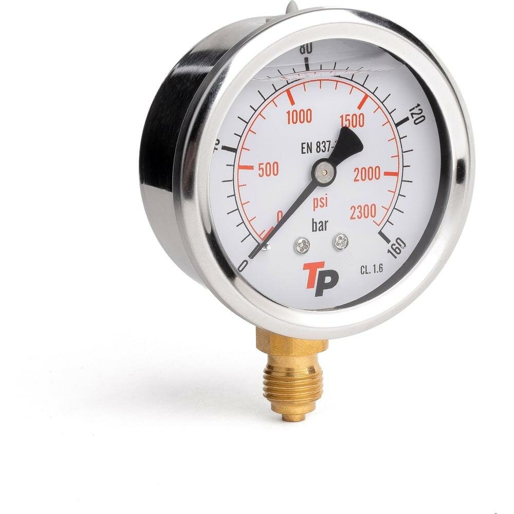 Манометр гидравлический виброустойчивый радиальный урдюга D63 мм 0-160 bar 1/4BSP TP МГВР160