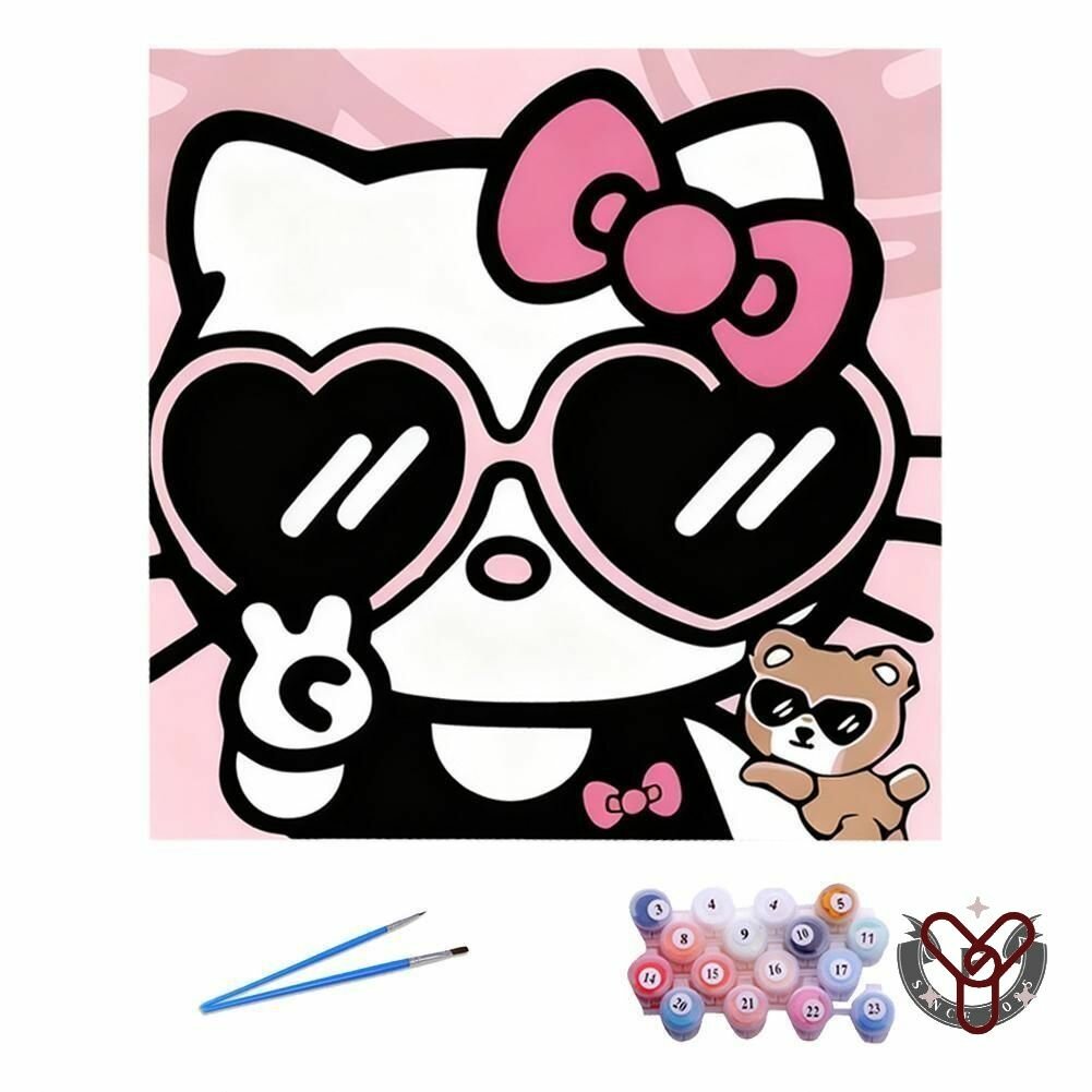 Картина по номерам/Набор для живописи по цифрам (DIY) на холсте масляными красками для детей или взрослых-новичков с кистями и акриловыми красками