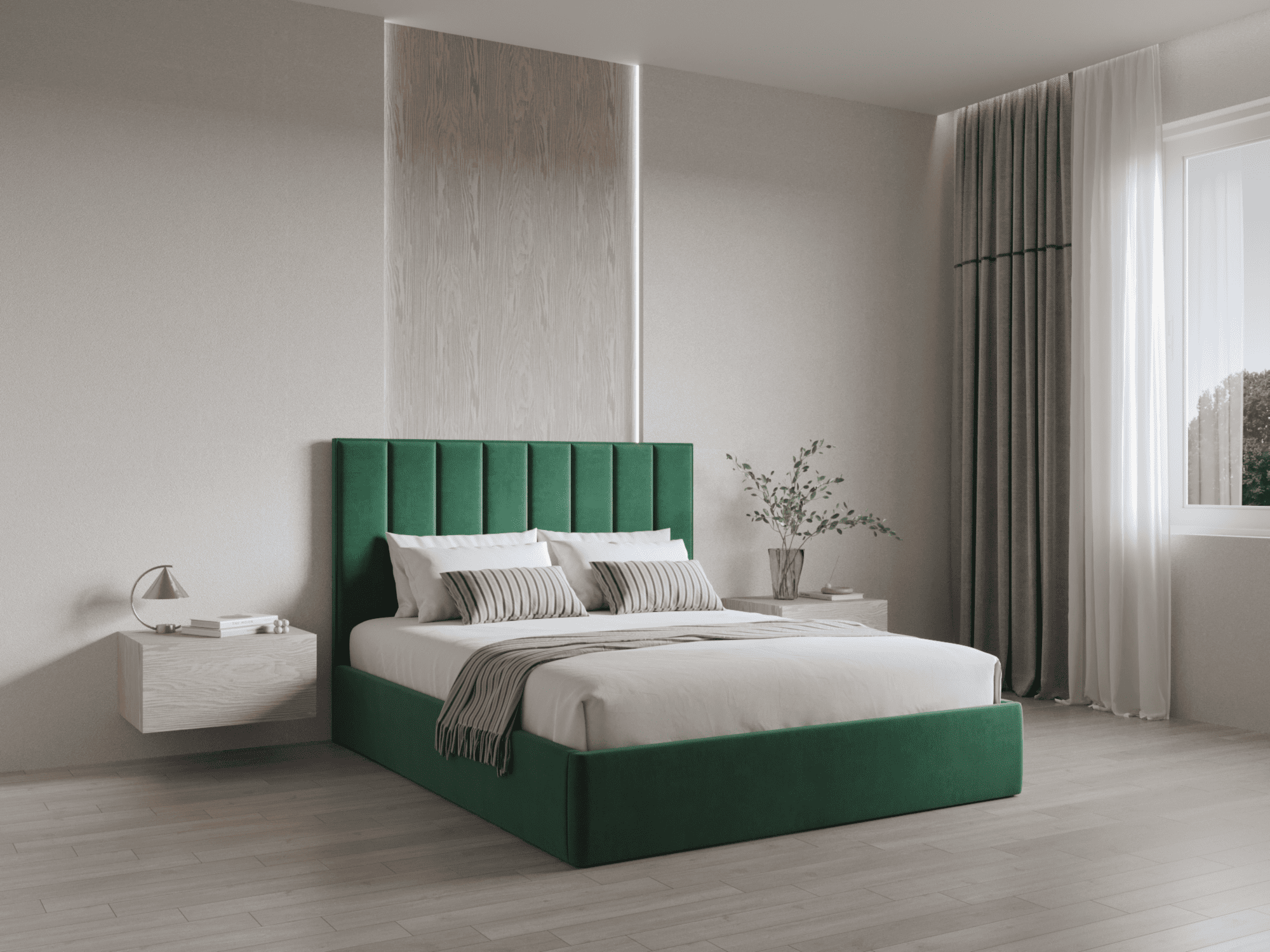 Кровать-батарея 180х190, полутороспальная, премиальная ткань