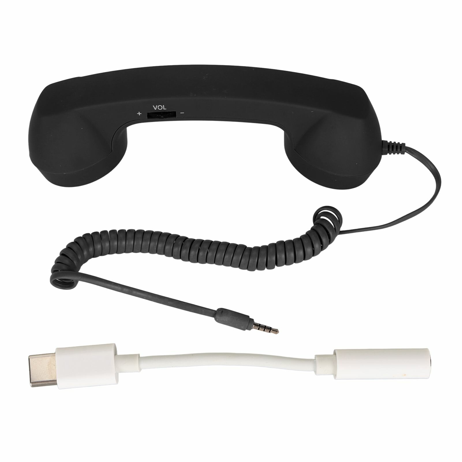 Винтажный мобильный телефон с разъемом USB-C, совместимый со смартфонами, 3,5-мм разъемом, защита от излучения, классический ретро-стиль, черный.