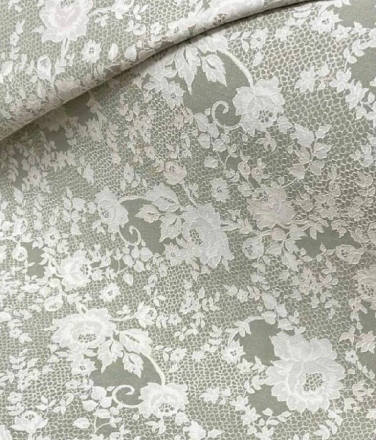 Ткань гобелен Бельгийское Кружево оливковый фон отрез 1 м 100х280 см