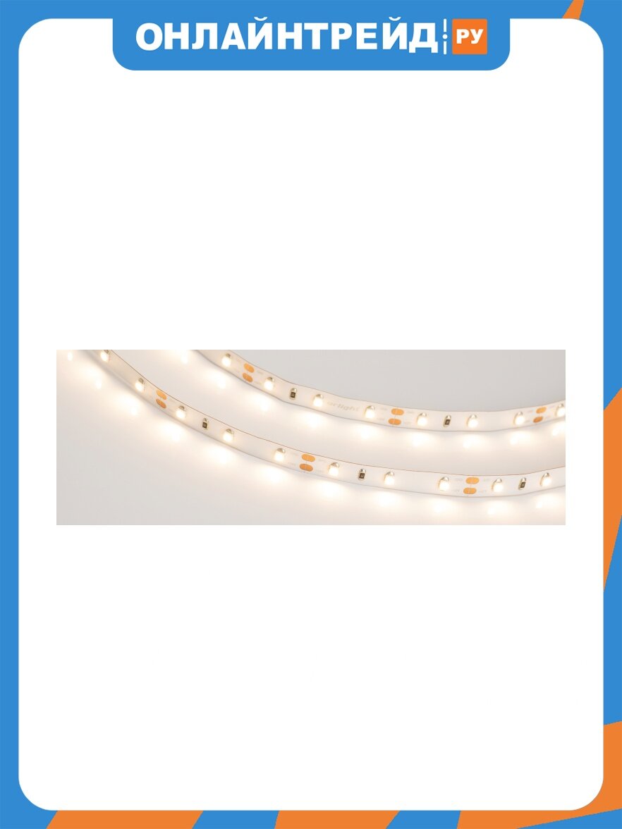 Светодиодная лента Arlight RT-A60-8mm 12V Warm3000 4.8 W/m, IP20, 2835, 5m Открытый (Упаковка 5 метров)