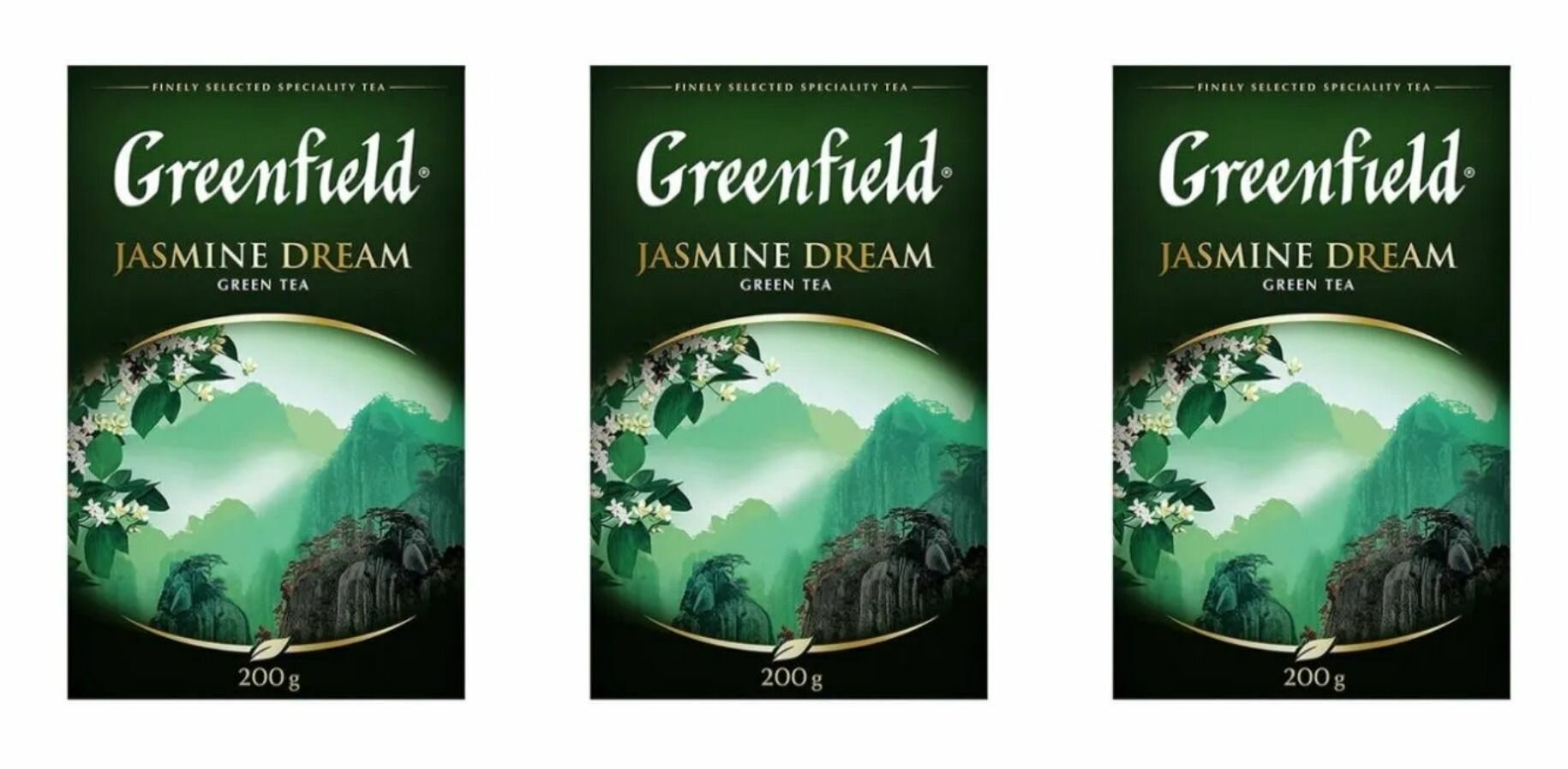 Greenfield Чай зеленый Jasmine Drim, с жасмином, 200 г, 3 уп