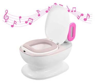 Горшок детский со спинкой 'Музыкальный' SANTRADE ST SM-M9991/PK (белый/розовый)