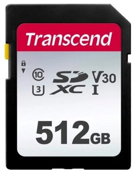 Карта памяти Transcend 512Gb 300S SDXC UHS-I U3 V30 (100/55 MB/s)