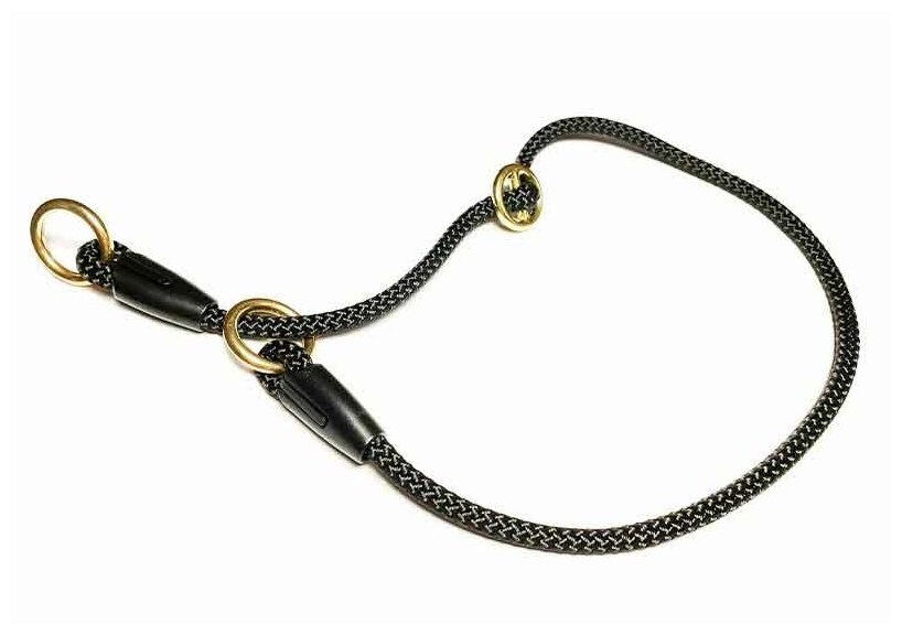 Коррекционный ошейник-удавка из репшнура черный 6 мм 60 см