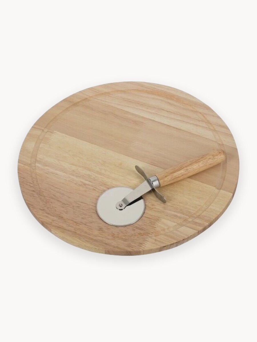 Набор Regent Inox Linea Bosco: доска круглая 31 см, нож для пиццы (93-BO-6-02)