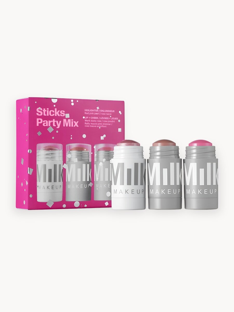 Milk Makeup Набор декоративной косметики Sticks Party Mix, румяна и хайлайтер, 3х6 гр