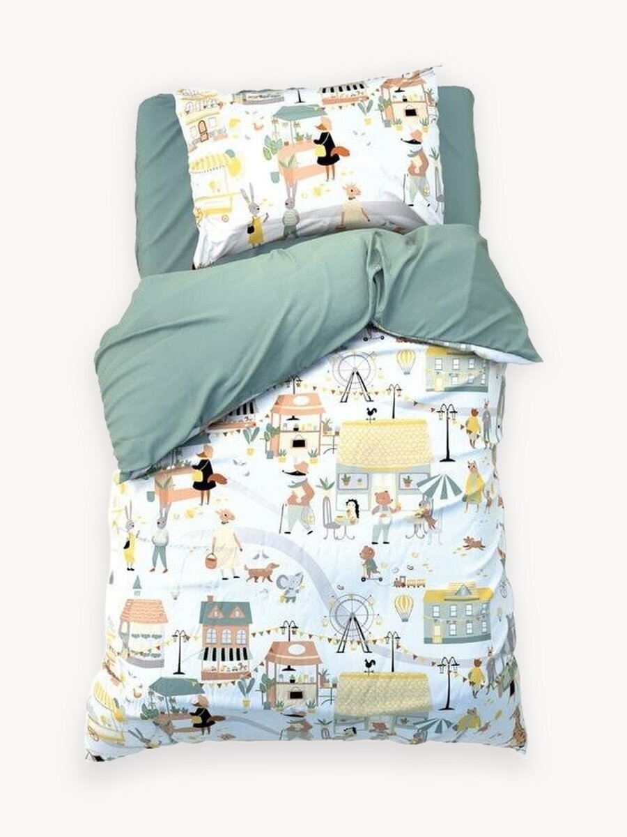 Постельное белье "Этель" 1,5 сп Fantastic town 143х215 см, 150х214 см, 50х70 см -1 шт