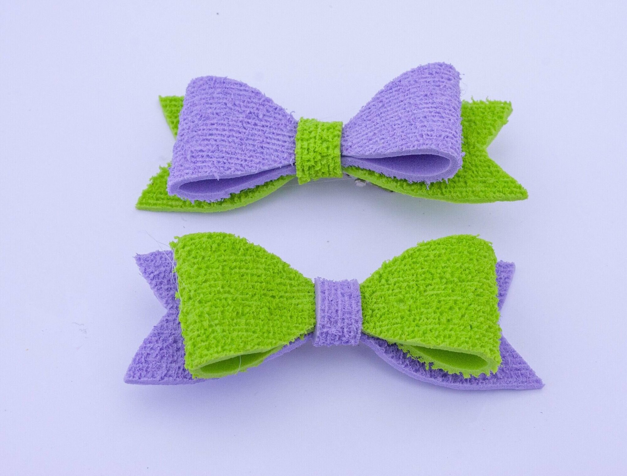 Заколка зажим "Бантик", фоамиран, набор 4 шт. (сиреневый / 7 / 2.5)