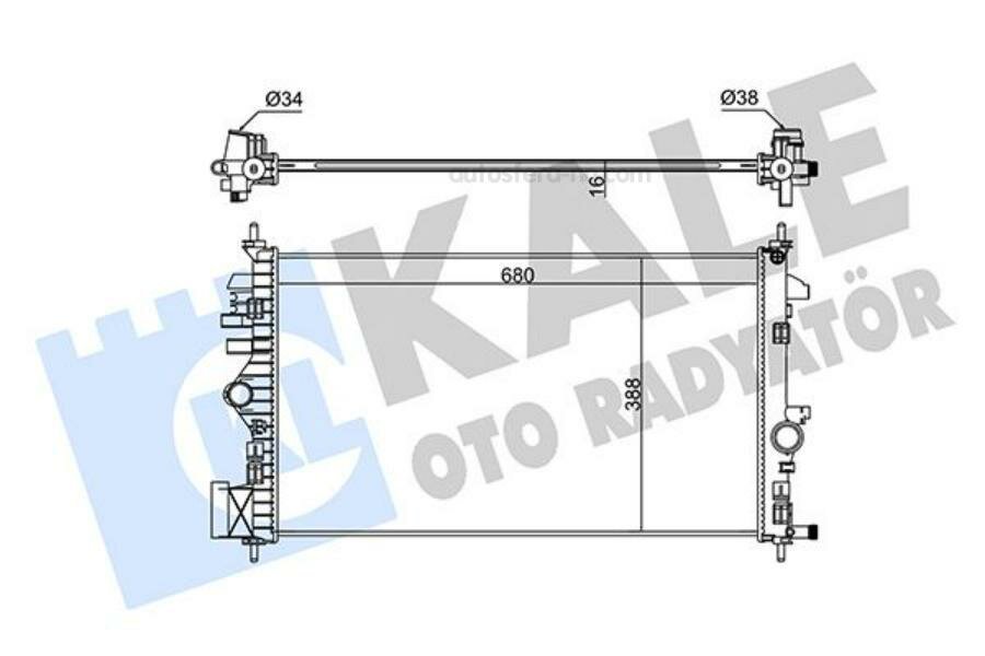 KALE 346175 Радиатор охлаждения для а/м Opel Insignia (08-) 1.6T/1.8i MT паяный