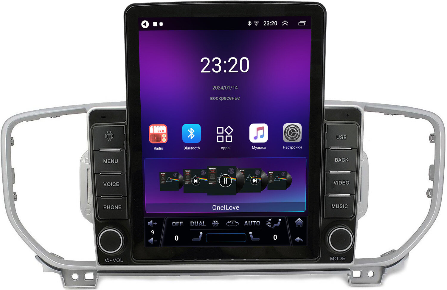 Штатная магнитола Kia Sportage 4 2015-2018 (серебряная, авто с камерой) Canbox GTR095-9043 Android 10 (QLed, 4/64, DSP, CarPlay)