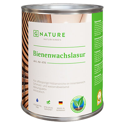 Лазурь Gnature 470 Bienenwachslasur с пчелиным воском для деревянных стен и потолков, бесцветный 2,5л