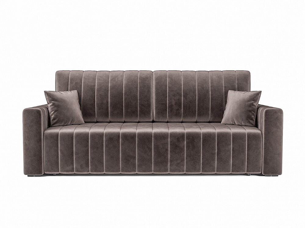 Прямой диван Лондон 2 Коричневый Вельвет, еврокнижка, 241х104х91 см, с ящиком для белья